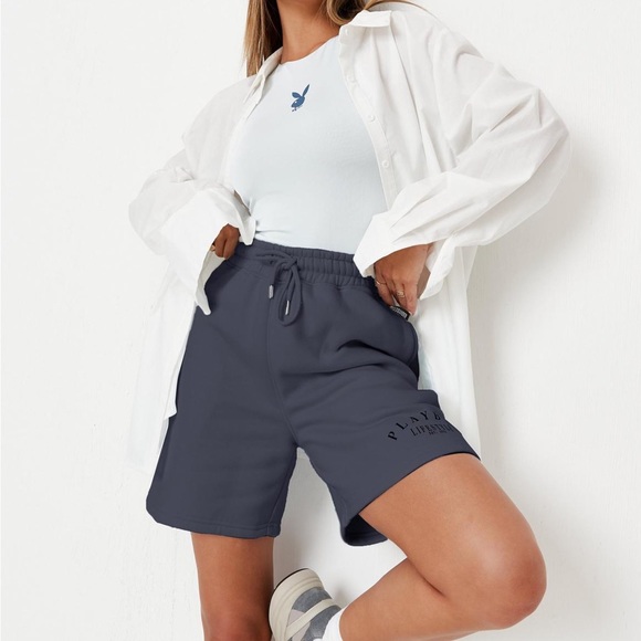 Missguided | Shorts | Playboy Lifestyle Loopback Shortcharcoal | Poshmark